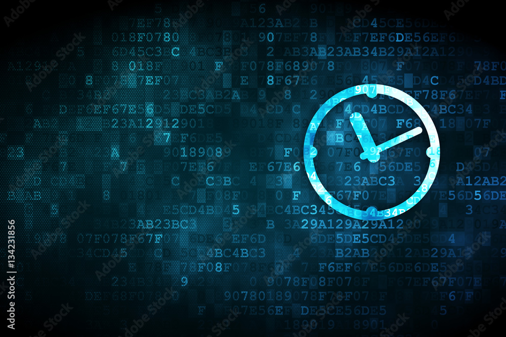Time concept: Clock on digital background Stock Illustration | Adobe Stock