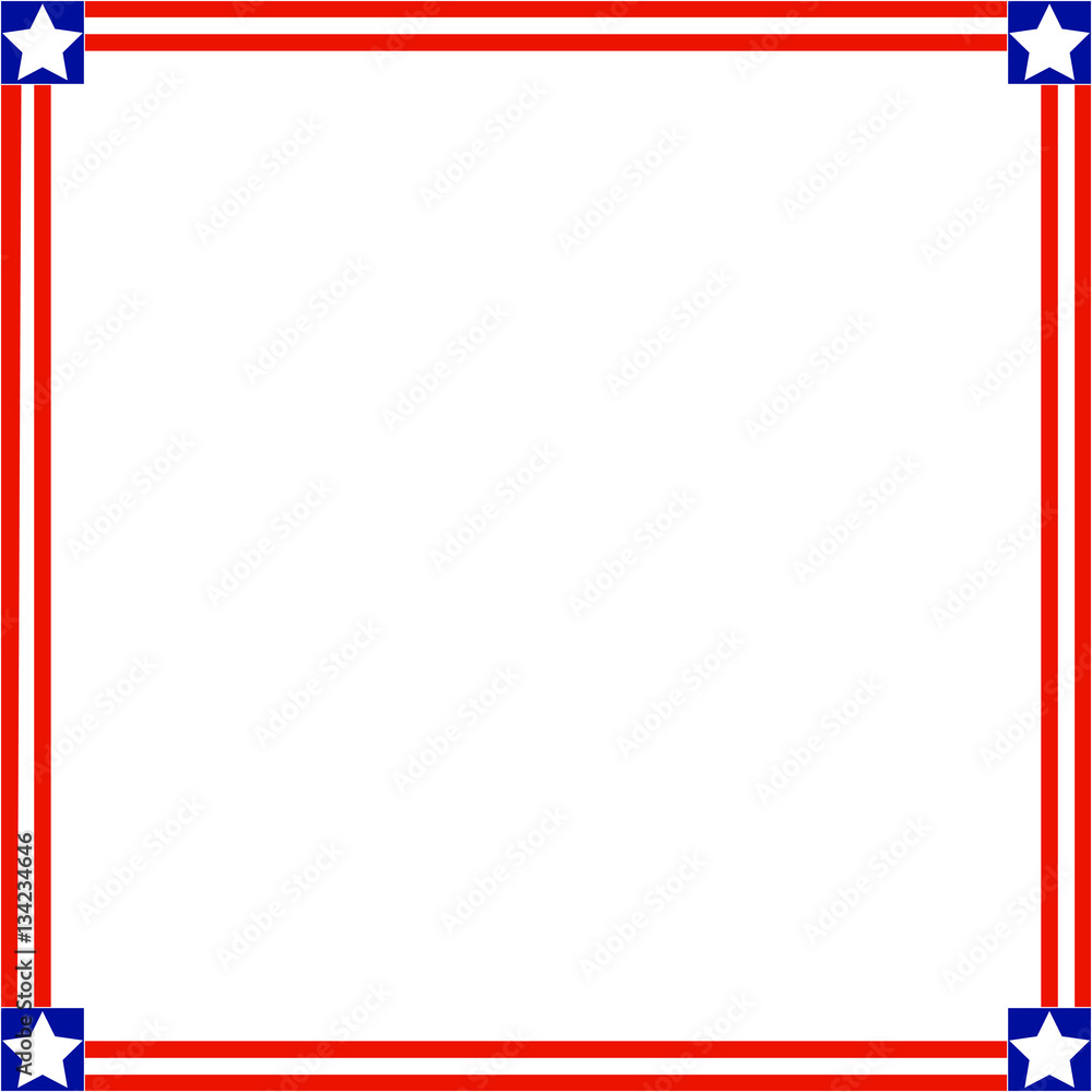 Patriotic square American symbols of the frame with empty space for ...