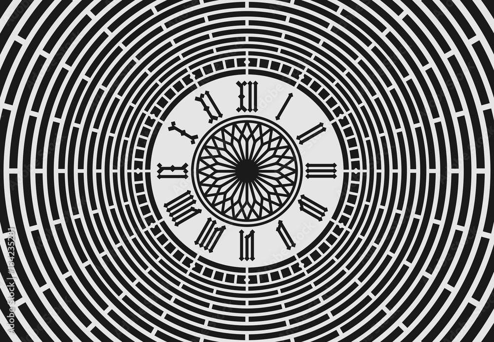 Roman numeral clock on abstract background Stock Vector | Adobe Stock