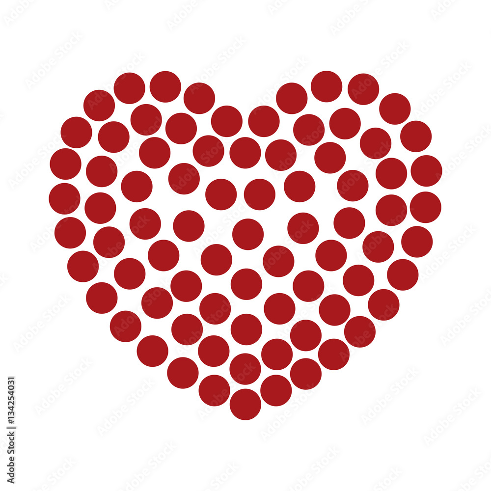 heart love dots shape romantic design vector illustration eps 10 Stock ...