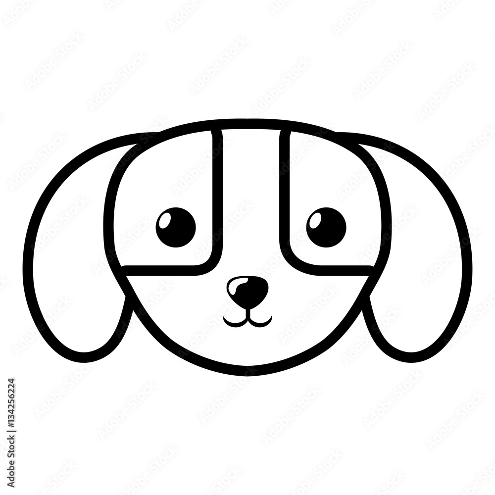face dog domestic mammal outline vector illustration eps 10 Stock ...
