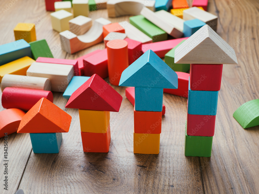 increasing arrow made by building blocks Stock Photo | Adobe Stock