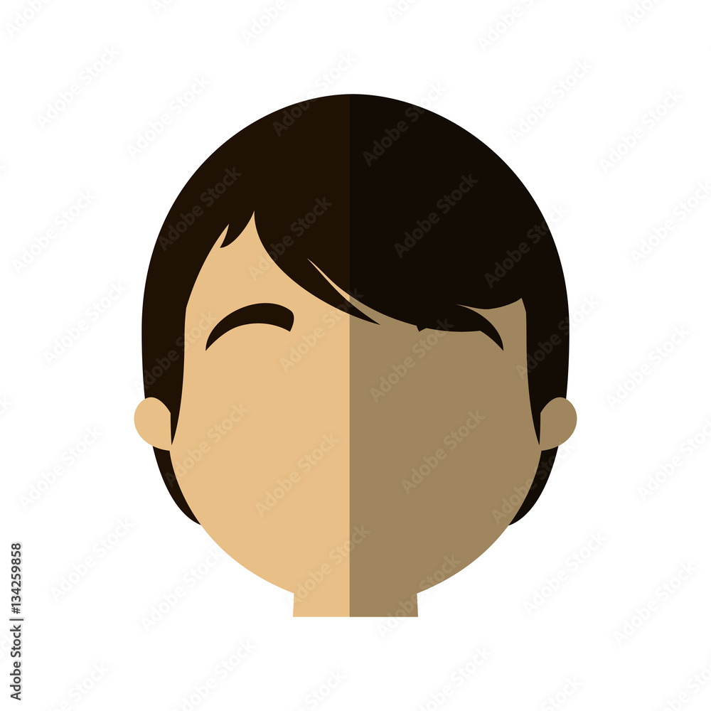 character face man male young shadow vector illustration eps 10 Stock ...