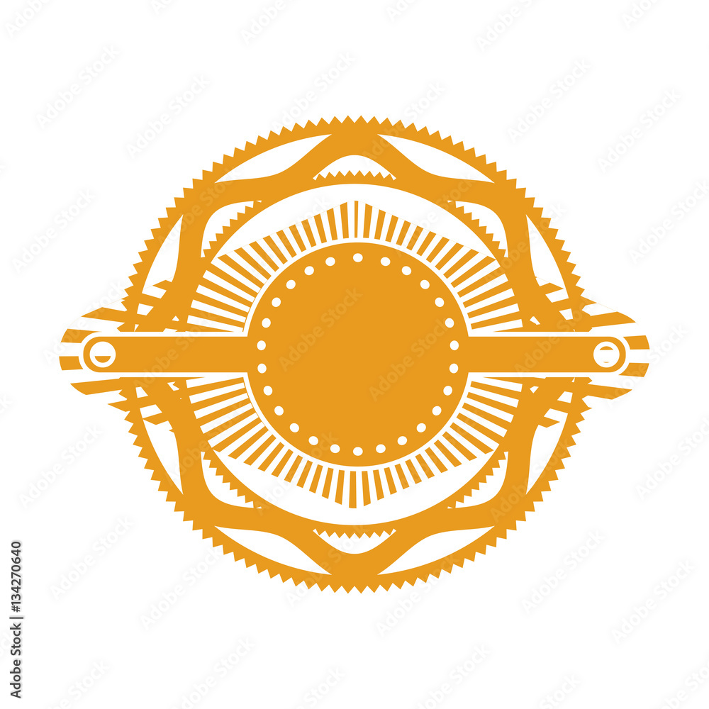 orange gear abstract art deco emblem vector illustration Stock Vector ...