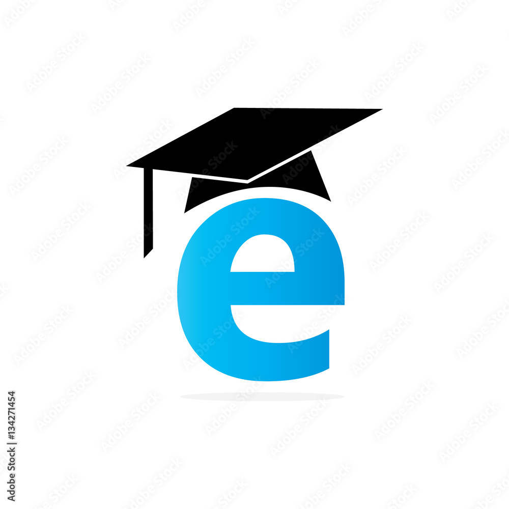 Initial Letter E with Cap on Top Stock Vector | Adobe Stock
