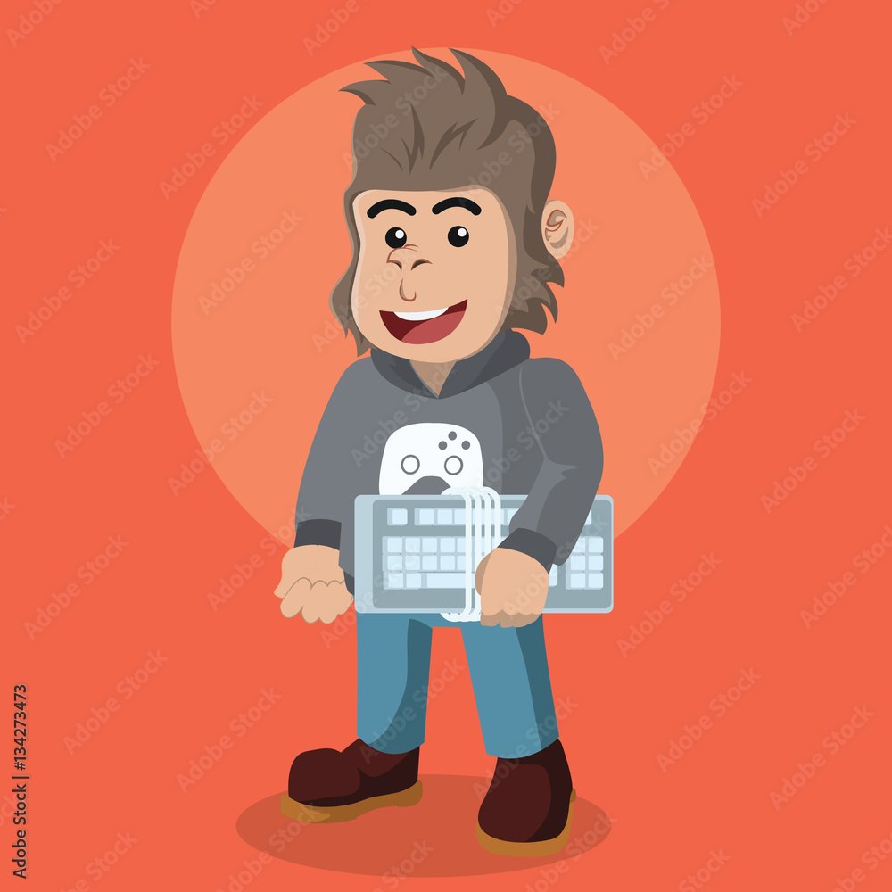 gamer gorilla illustration design Stock Vector | Adobe Stock