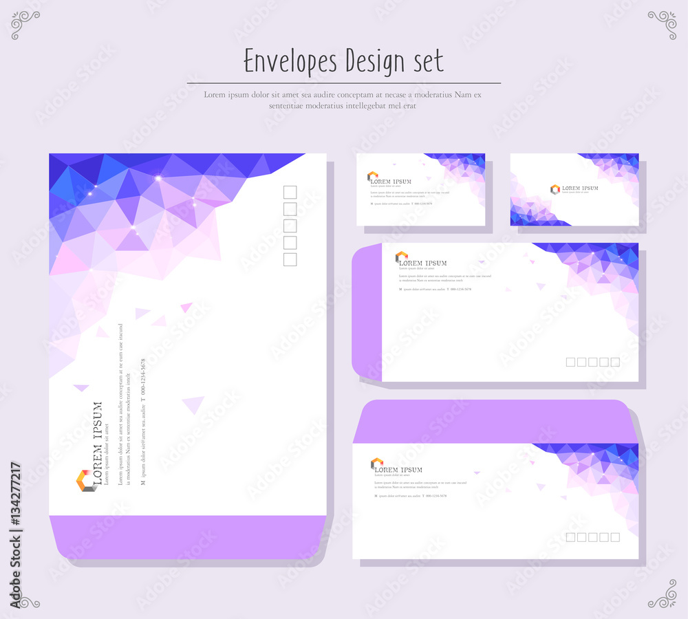 envelope Design set Stock Vector | Adobe Stock