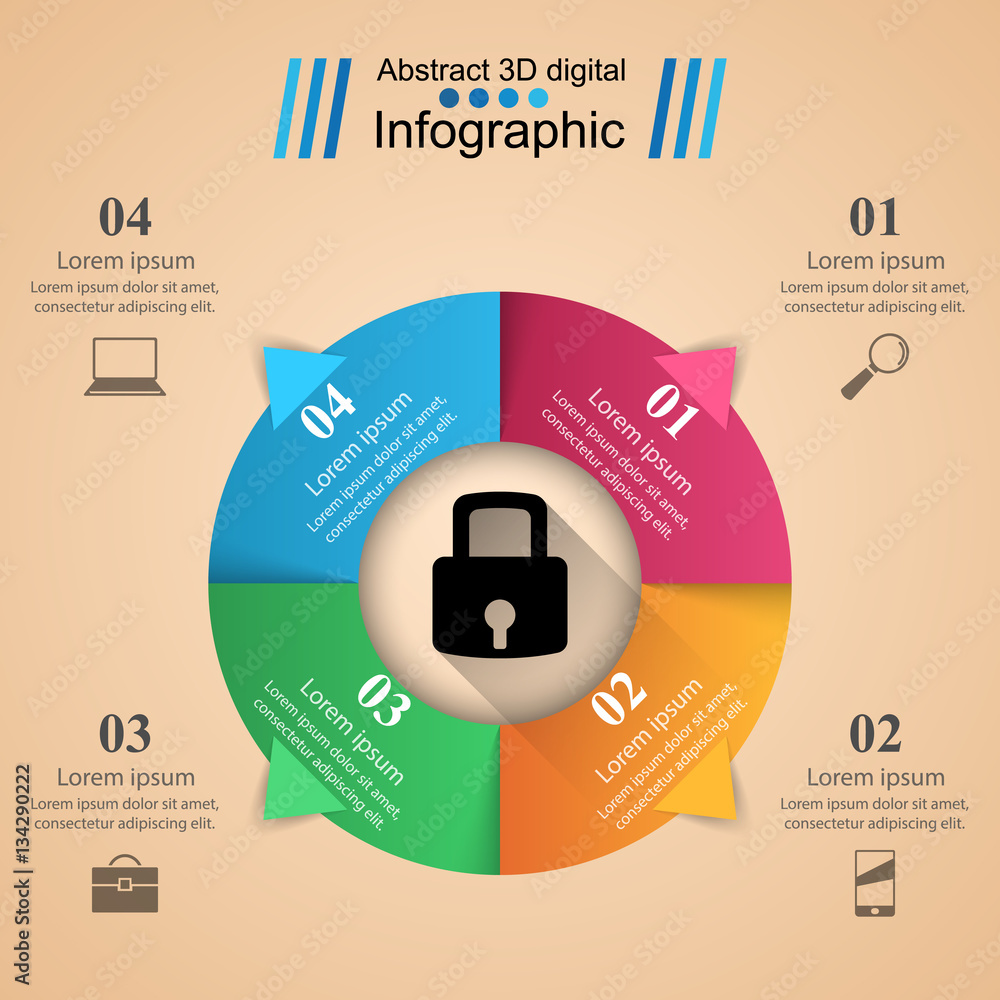Infographic illustration. Lock icon. Stock Vector | Adobe Stock