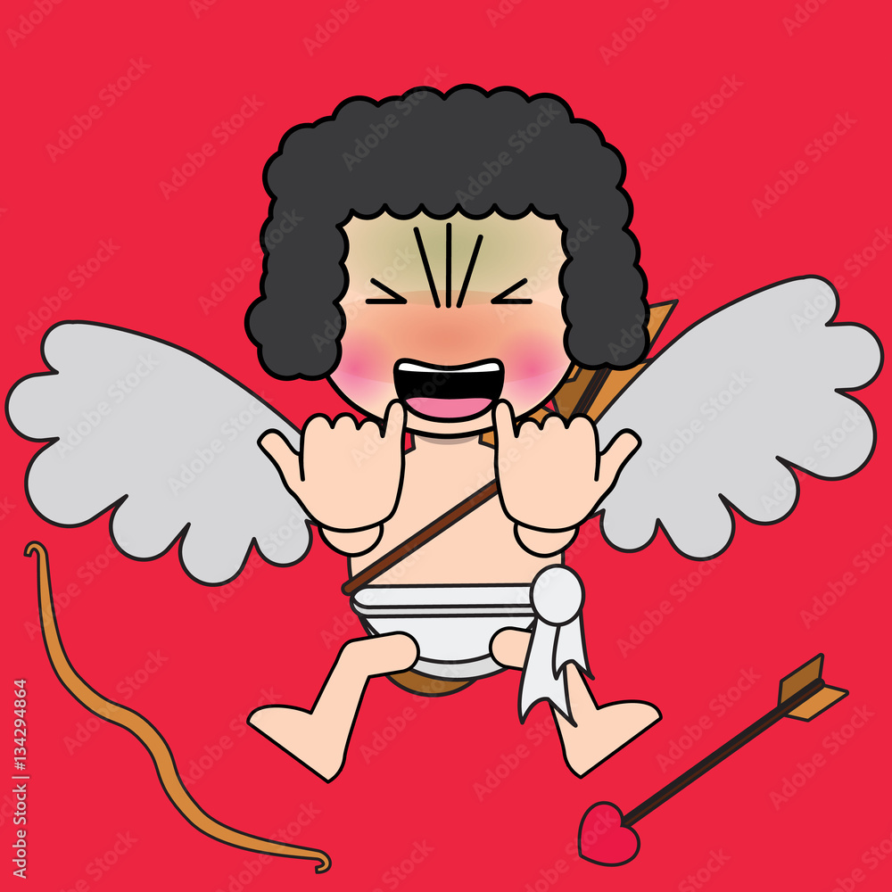 cute cupid angel. Romance cupid angel, vector design. Stock Vector ...