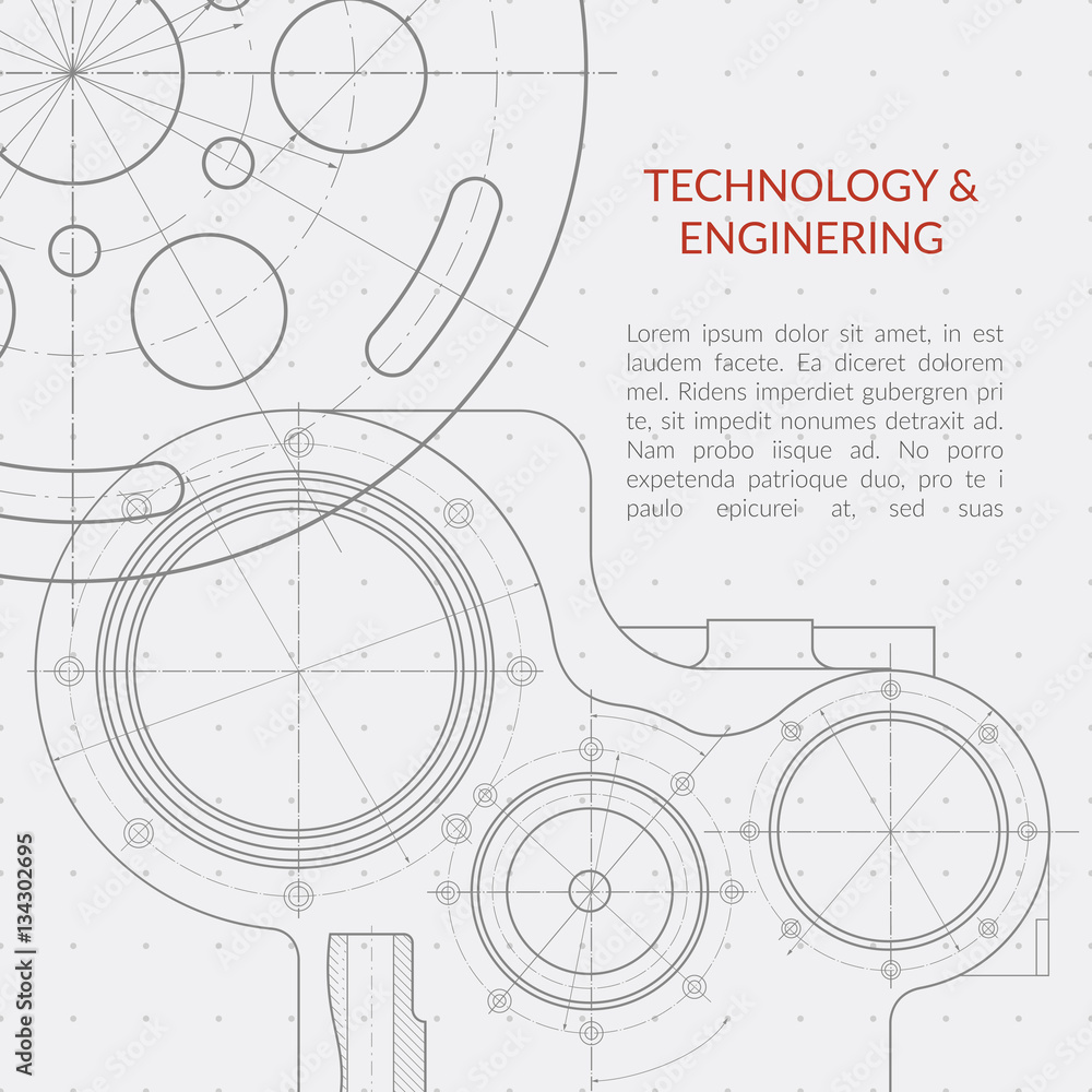 Abstract vector technology and engineering background with technical ...