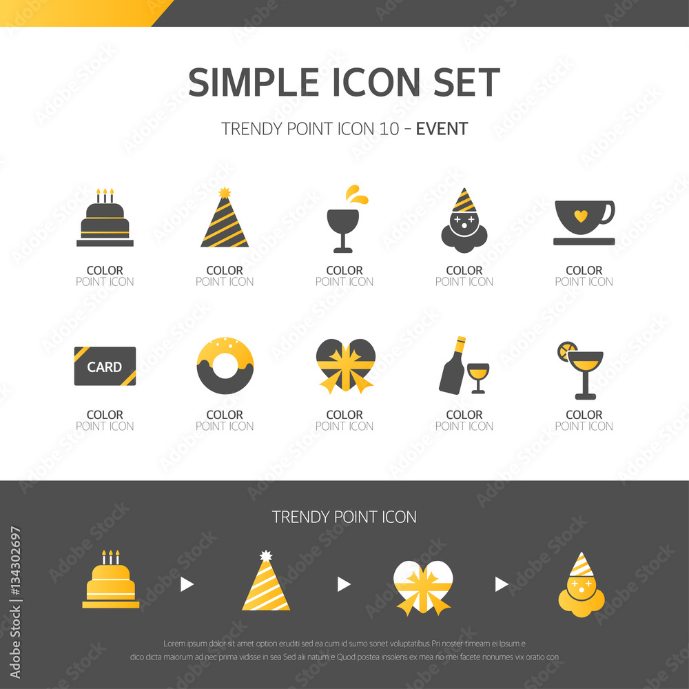 event Simple icon set vector de Stock | Adobe Stock