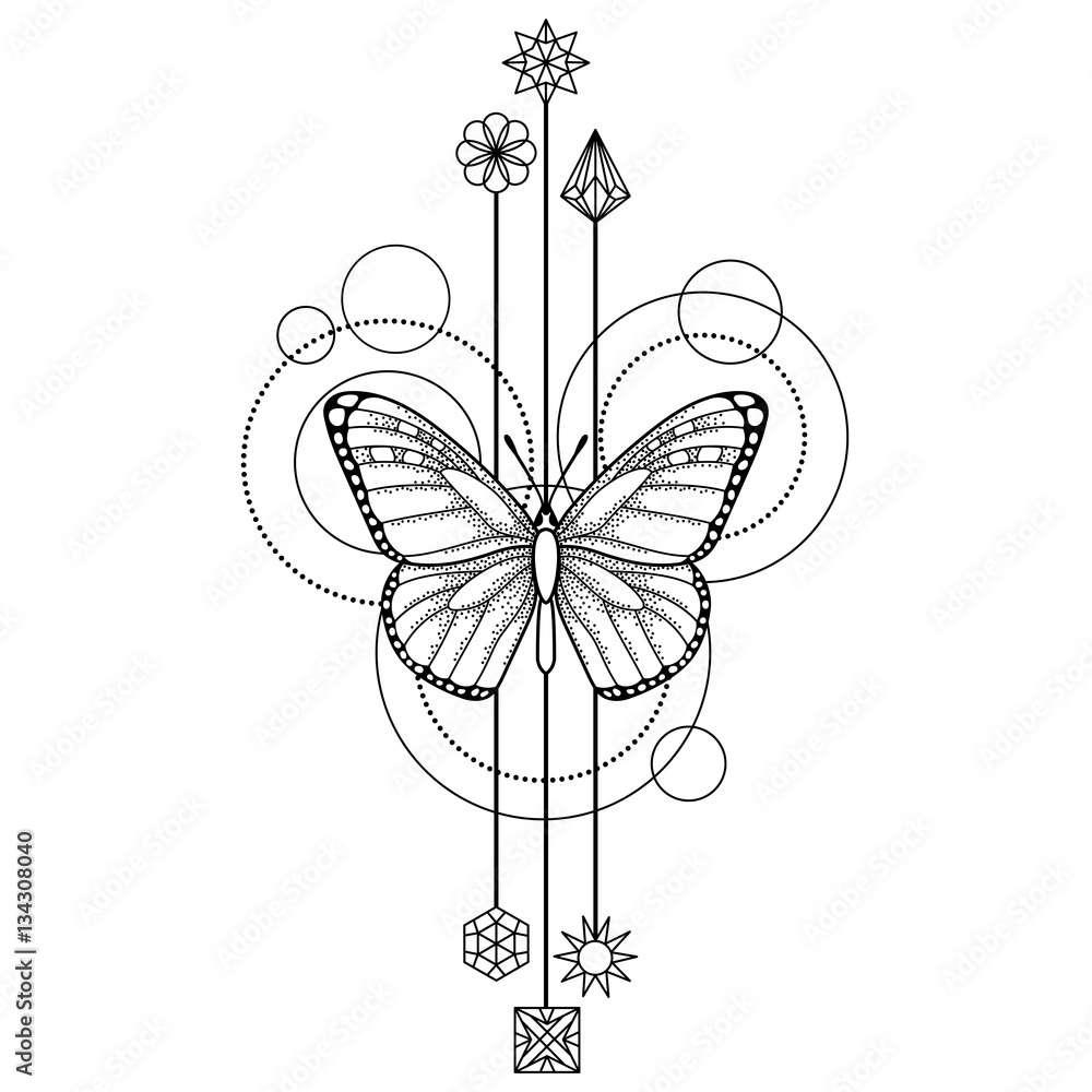 Abstract Butterfly Symbol Stock Vector | Adobe Stock