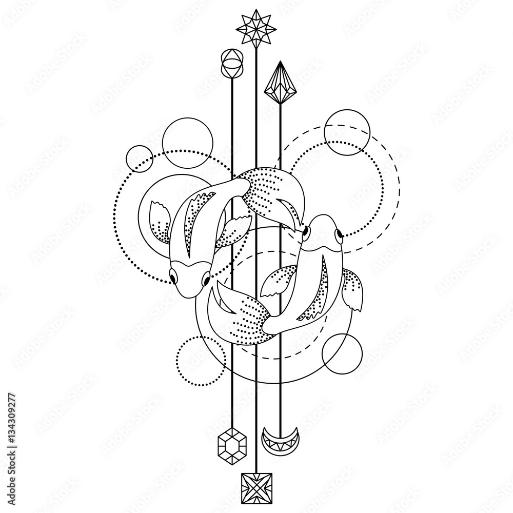 Geometric fish symbol Stock Vector | Adobe Stock