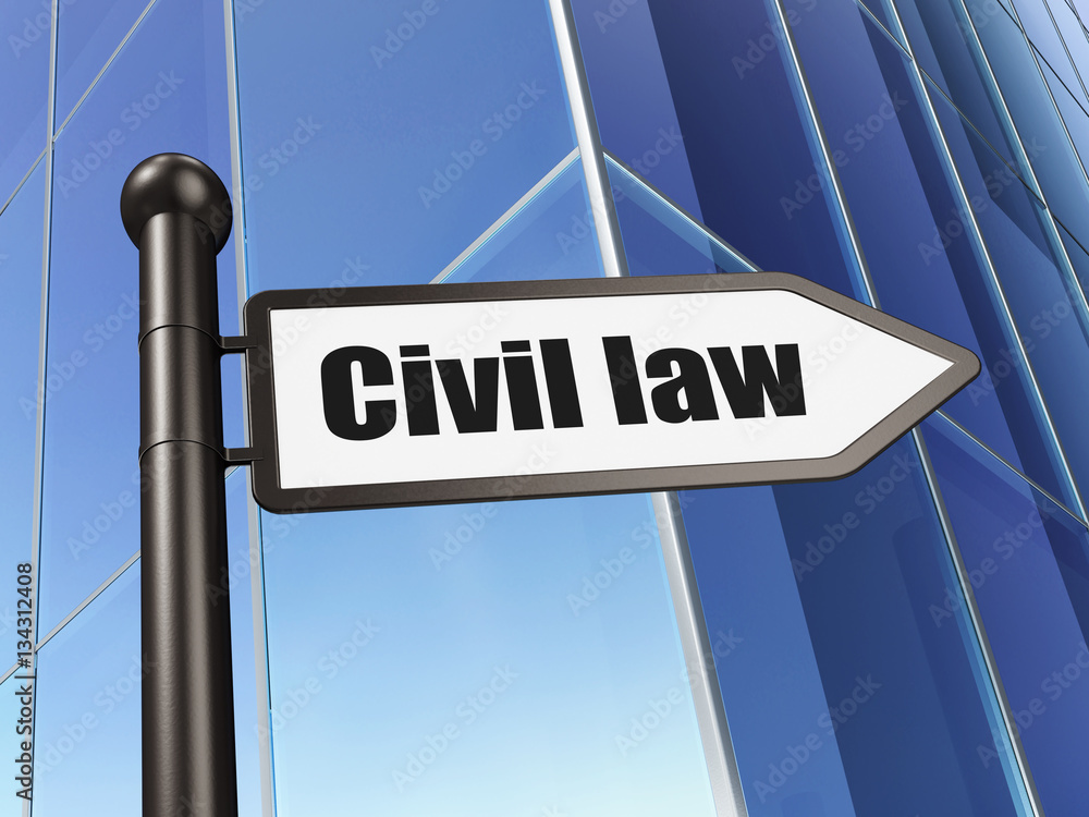 Law concept: sign Civil Law on Building background Stock-Illustration ...