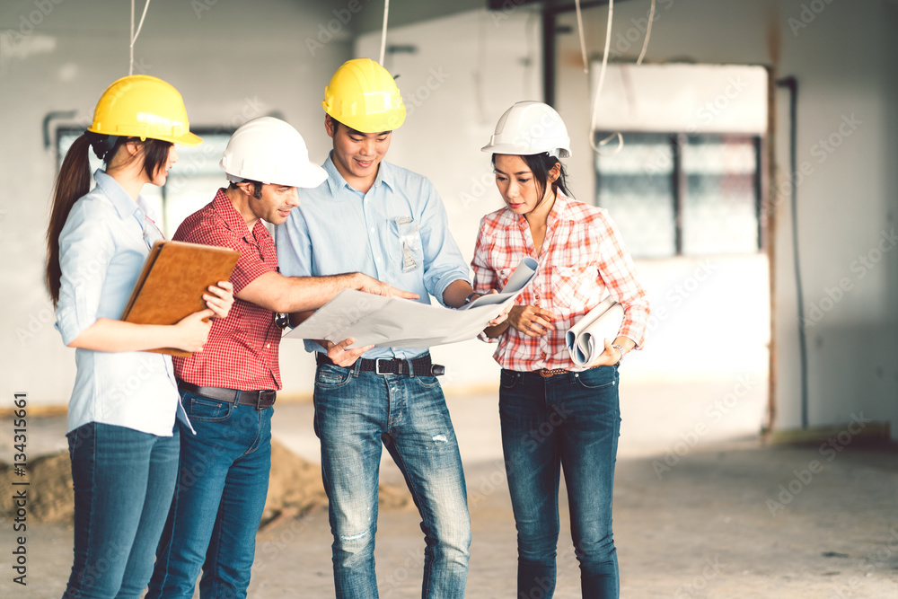 Multiethnic diverse group of engineers or business partners at ...