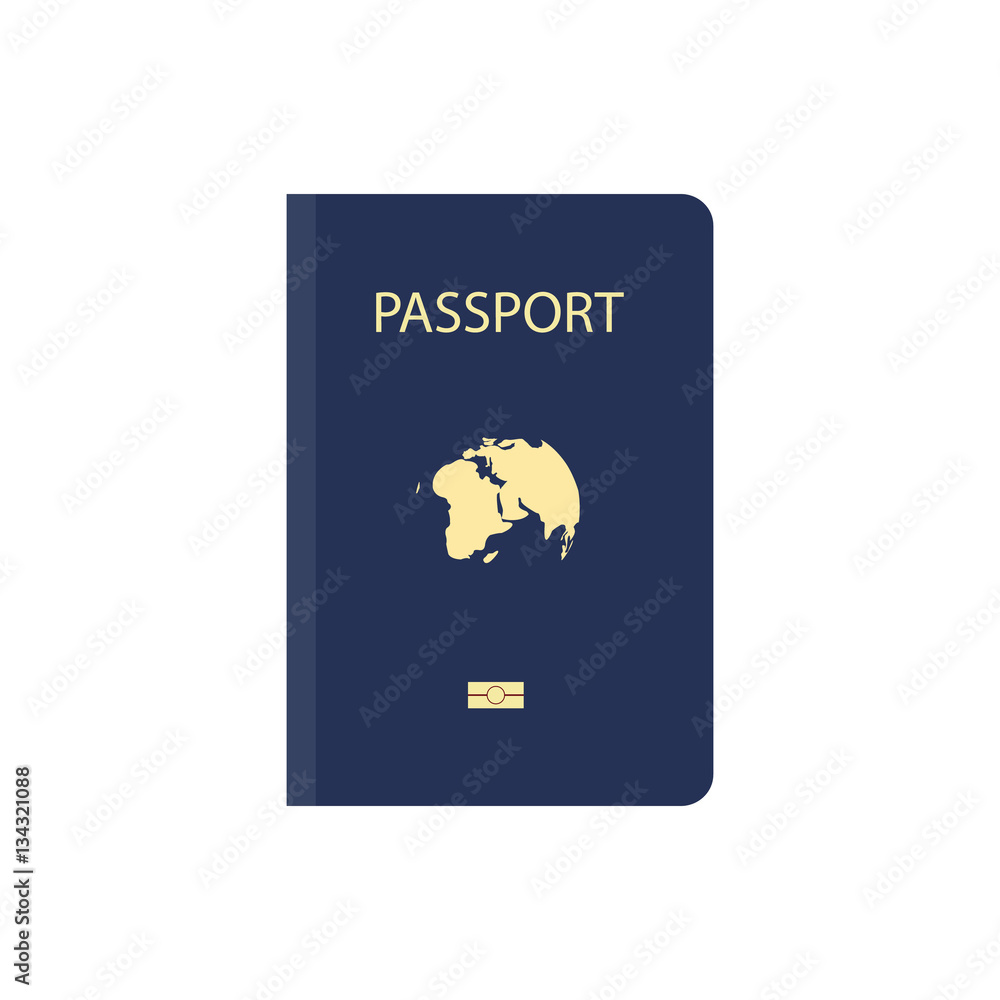 Blue passport background on white background with clipping path Stock ...