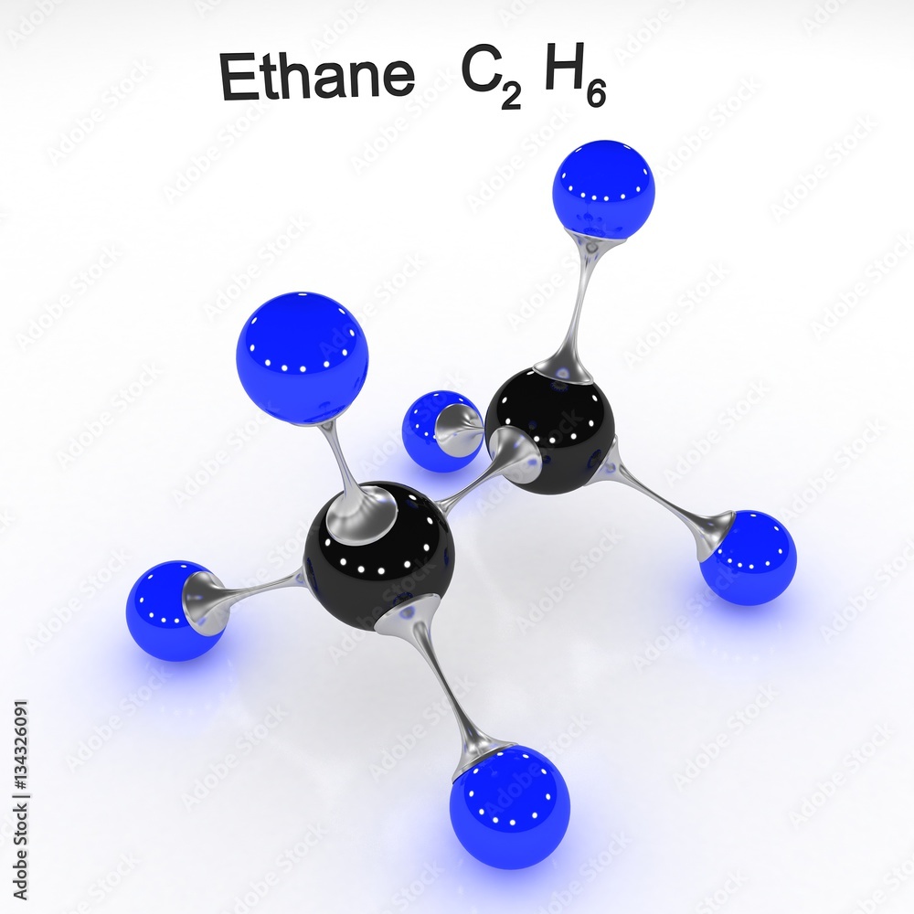 molecule ethane, 3D illustration Stock Illustration | Adobe Stock