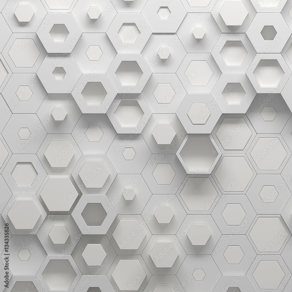 Parametric hexagonal pattern, 3d illustration Stock Illustration ...