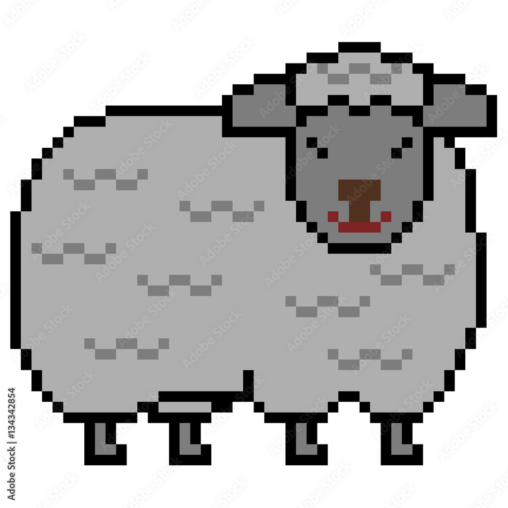 pixel art sheep Stock Illustration | Adobe Stock