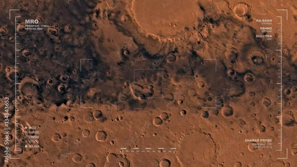 MRO mapping flyover of western section of Sinus Sabeus Region, Mars ...