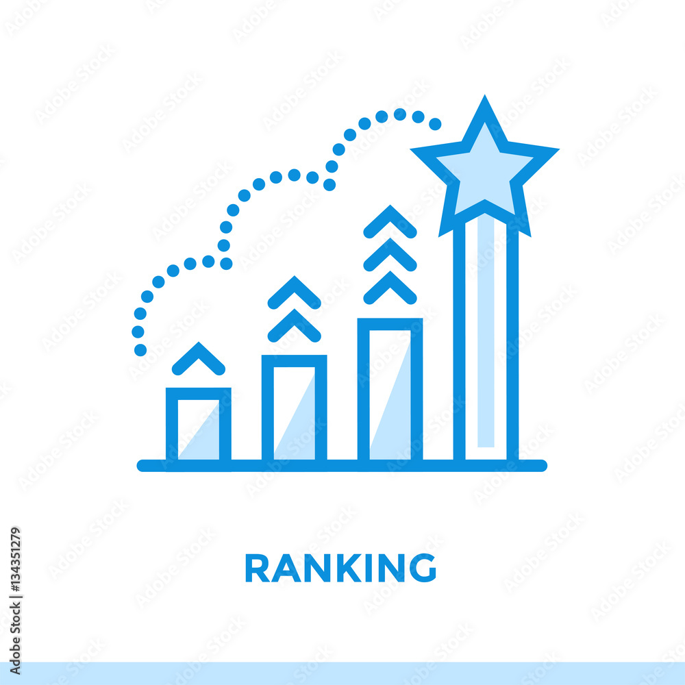 Linear ranking icon for startup business. Pictogram in outline style ...