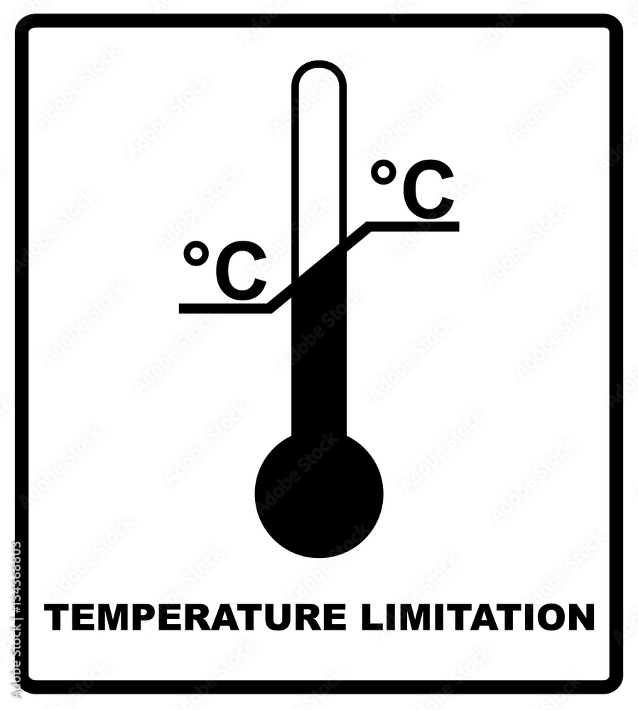 Temperature limits. Cargo signs. Temperature Sensitive. Black ...