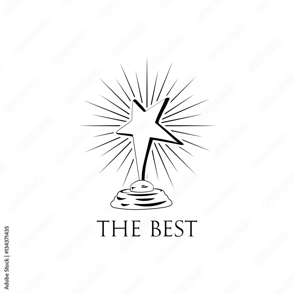 Star award trophy. vector illustration isolated on white Stock Vector ...
