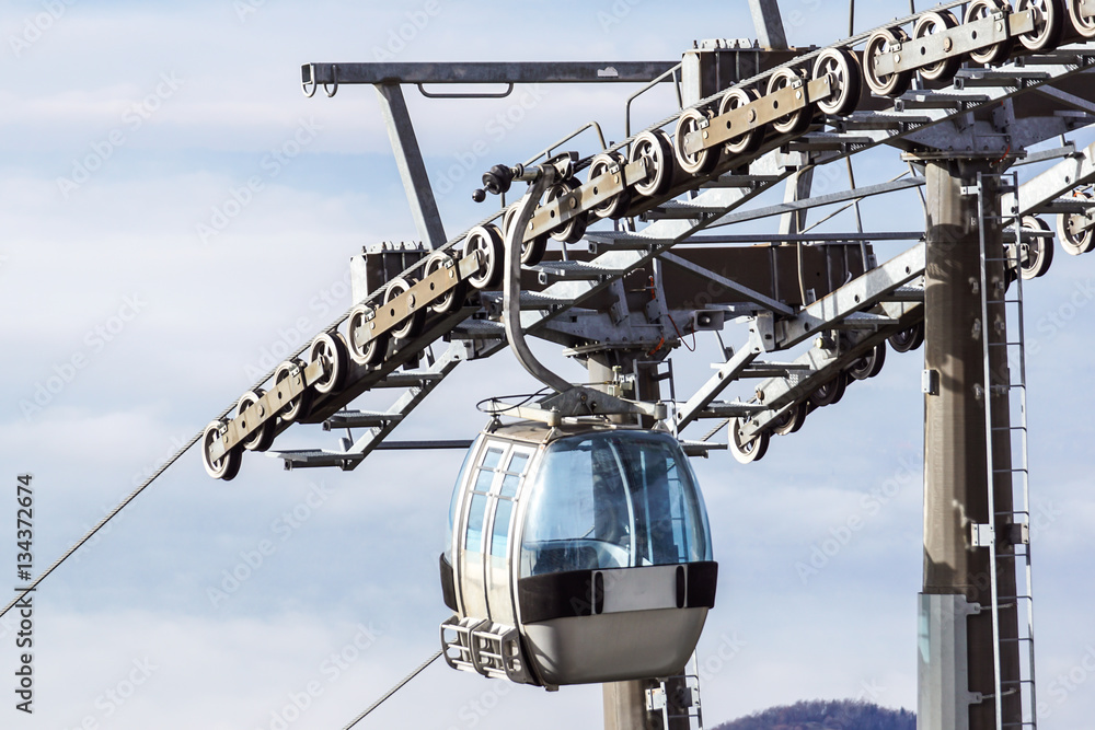 Ski lift cable booth or car, Ropeway and cableway transport system for ...