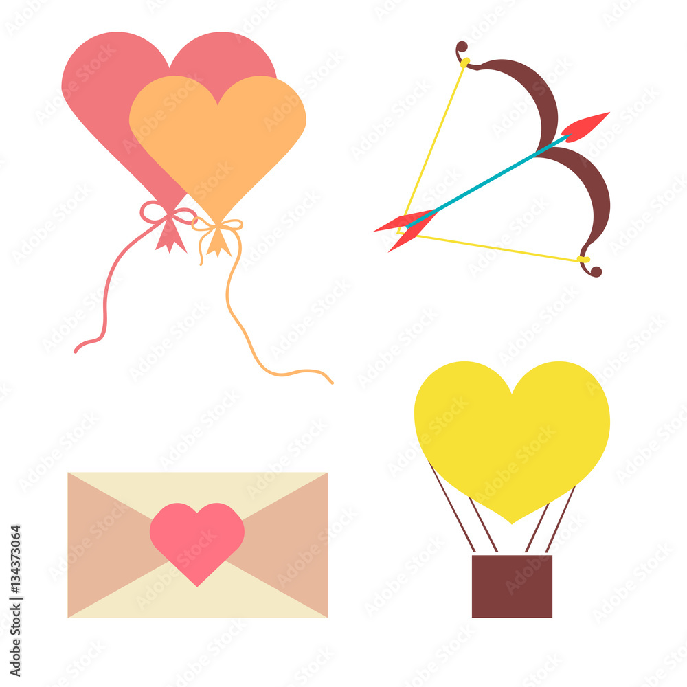 Valentines symbols vector. Stock Vector | Adobe Stock