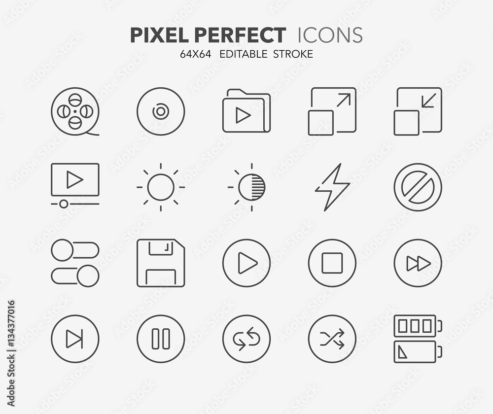 user interface thin line icons 4 Stock Vector | Adobe Stock