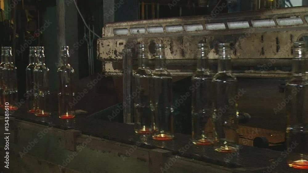 factory for the production of glass bottles. glass production Stock ...