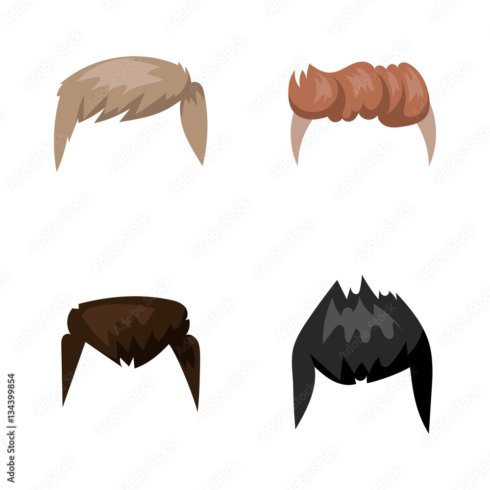 Hairstyle beard and hair face cut mask flat cartoon vector. Stock ...