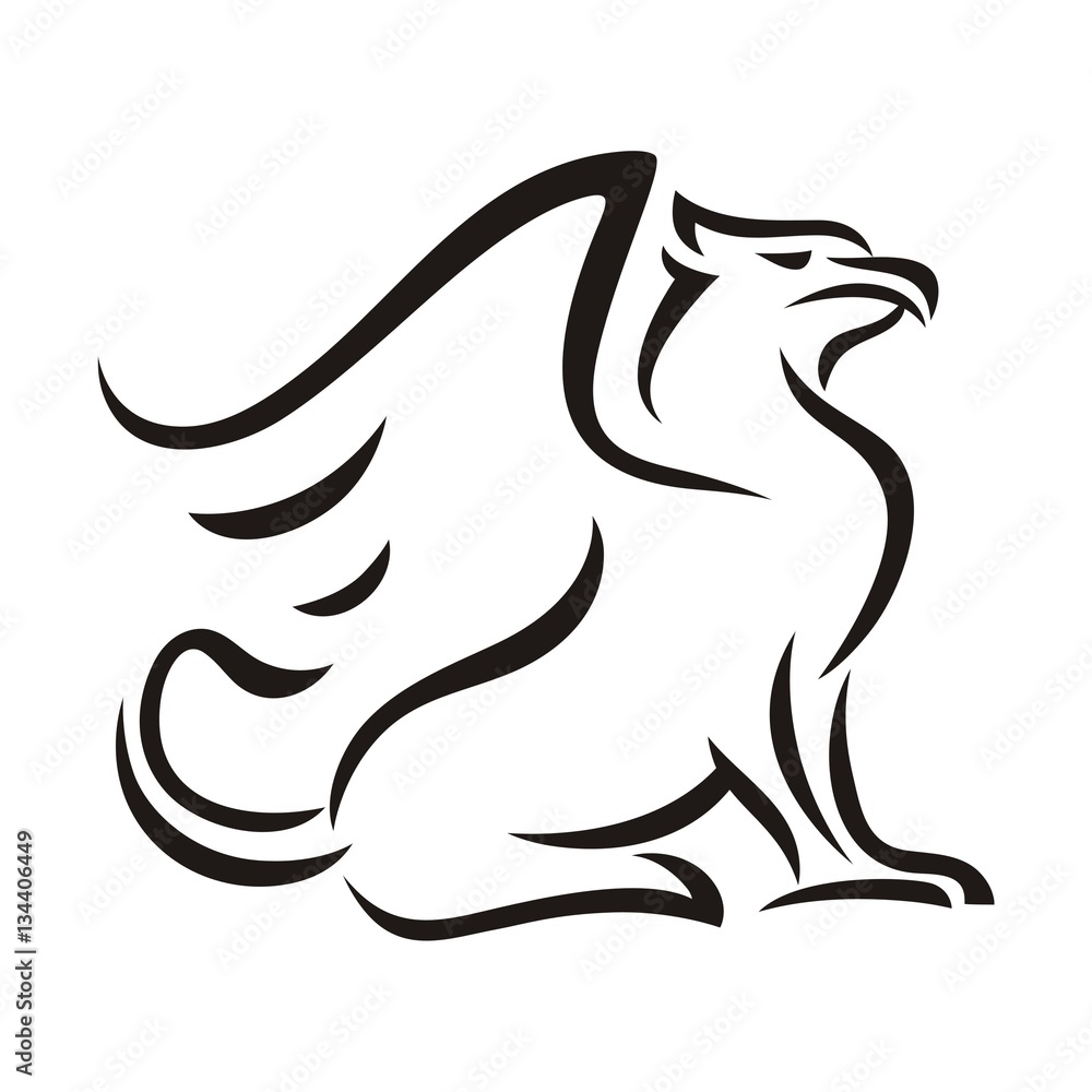 Griffin outline brush Stock Illustration | Adobe Stock