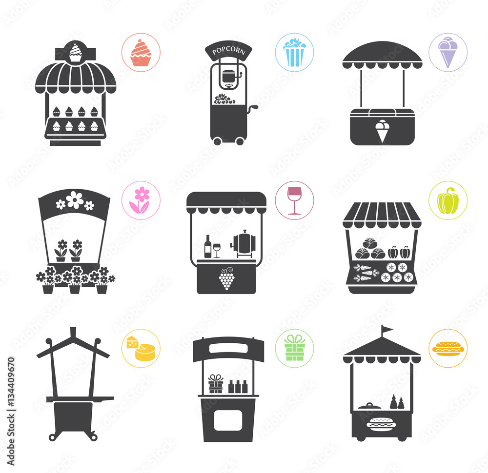 Collection of nine objects for external usage such as promo displays ...