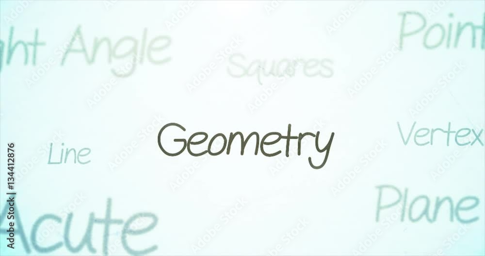 Camera pans over mathematics terminology Geometry Stock Video | Adobe Stock