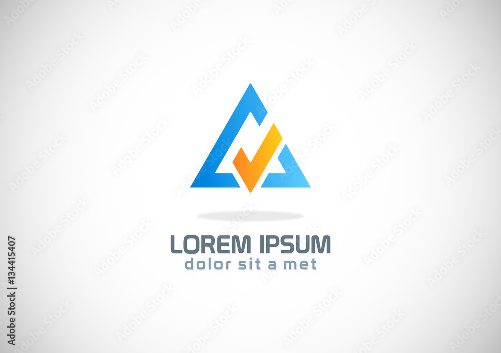 triangle check mark logo Stock Vector | Adobe Stock