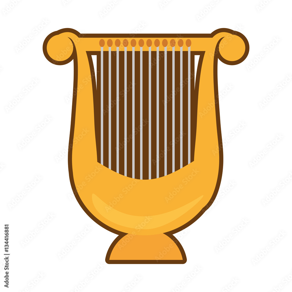 cartoon harp lyre music classic vector illustration eps 10 Stock Vector ...