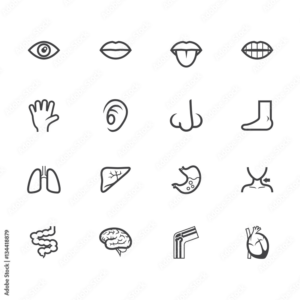 Body black icon set on white background. Stock Vector | Adobe Stock