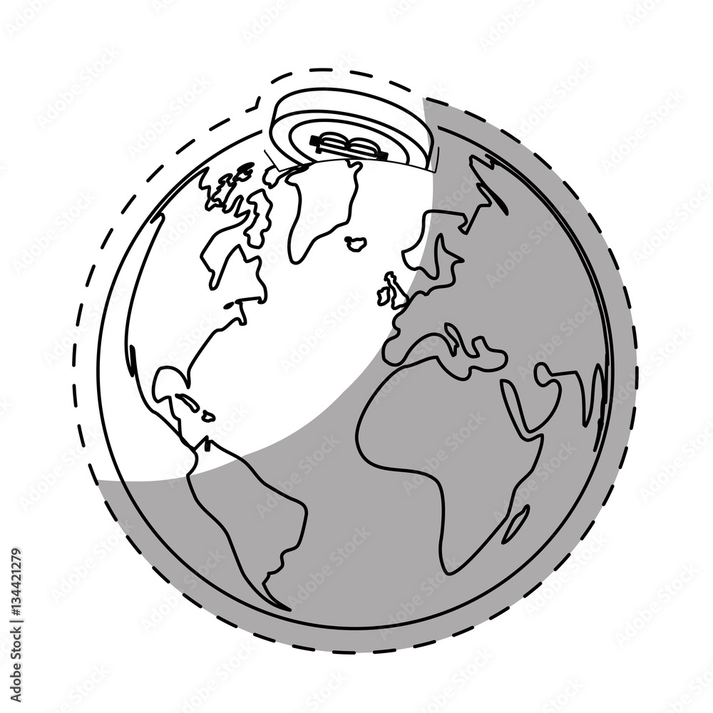 planet earth coin with letter B as emblem bank related icons image ...