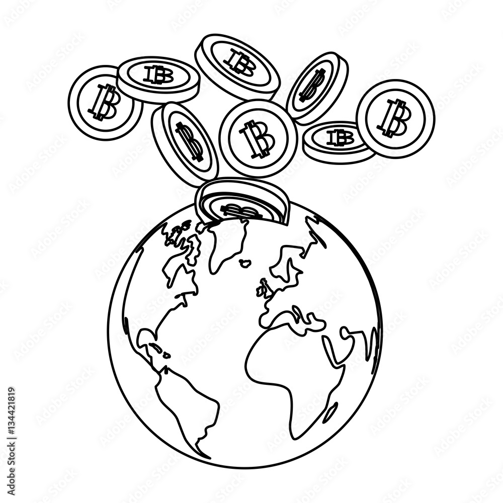 coin with letter b money related icon image simple black line vector ...