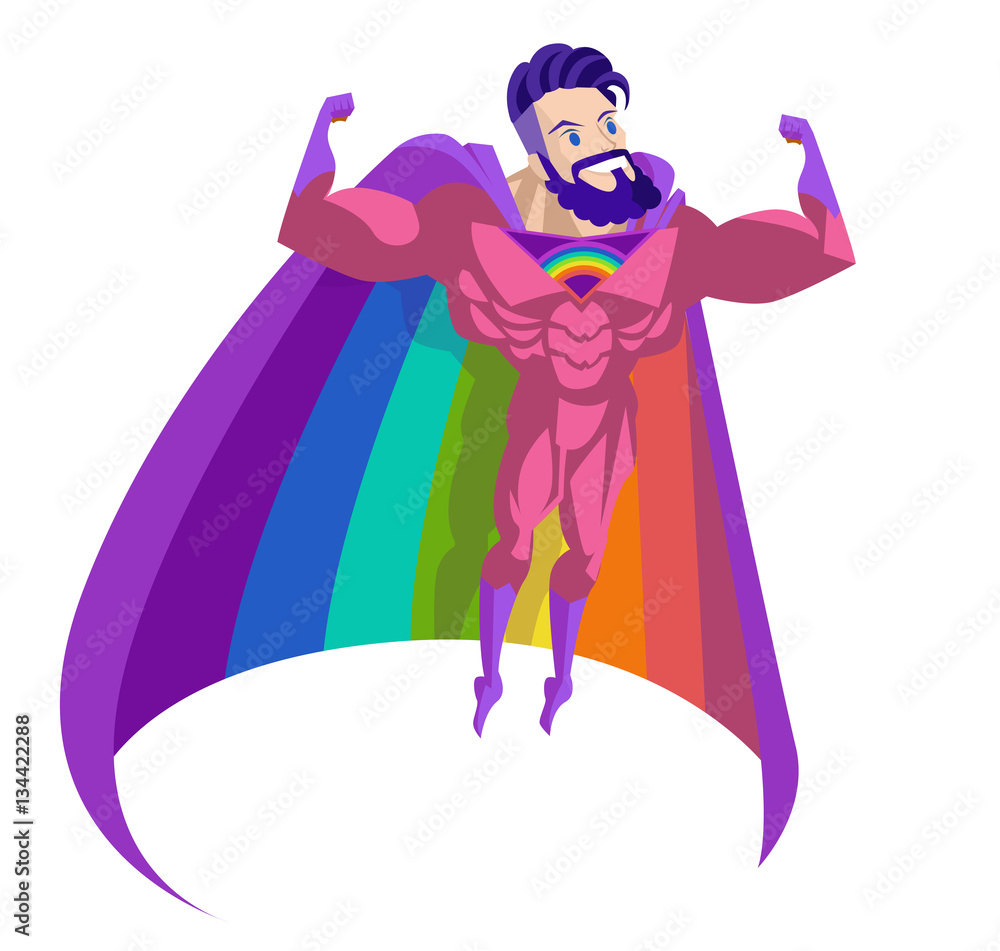 cute rainbow colorful hero superhero gay friendly homosexual pride ...