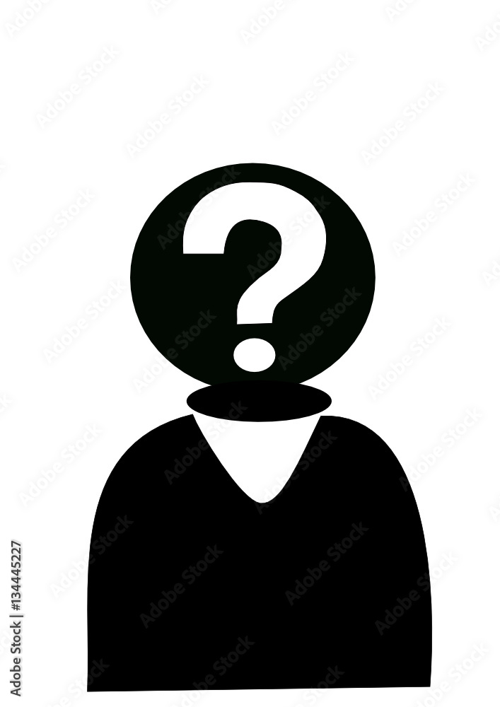 man icon with a question mark in the head Stock Vector | Adobe Stock
