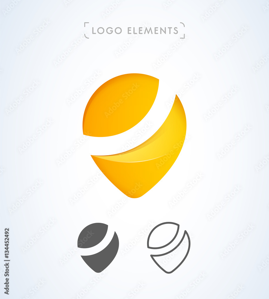 Origami pointer logo design template. Corporate identity shapes ...