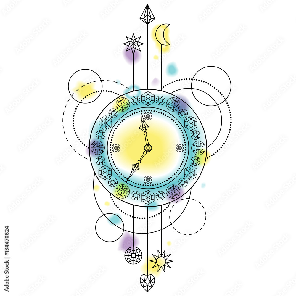 Abstract Clock Symbol Stock Vector | Adobe Stock