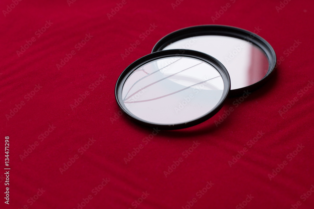 lens filter with a broken glass. camera lens Stock Photo | Adobe Stock