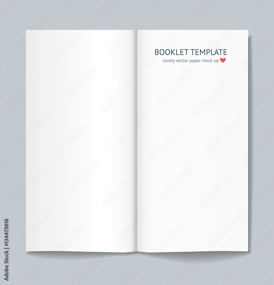 Blank booklet mock up with shadow isolated on dark gray background ...