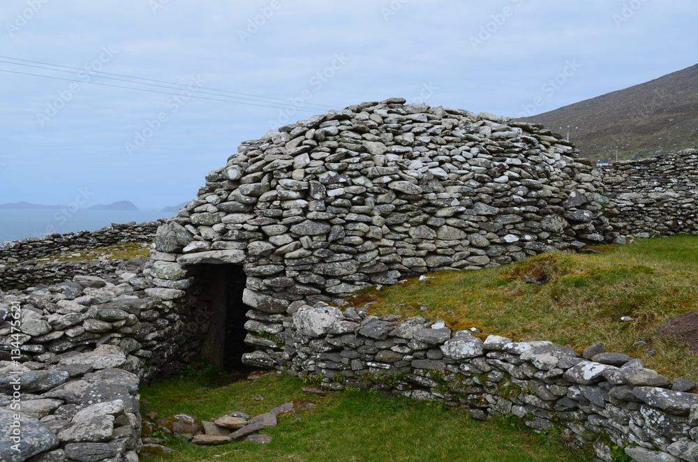Ancient Beehive Huts in Ireland Stock Photo | Adobe Stock