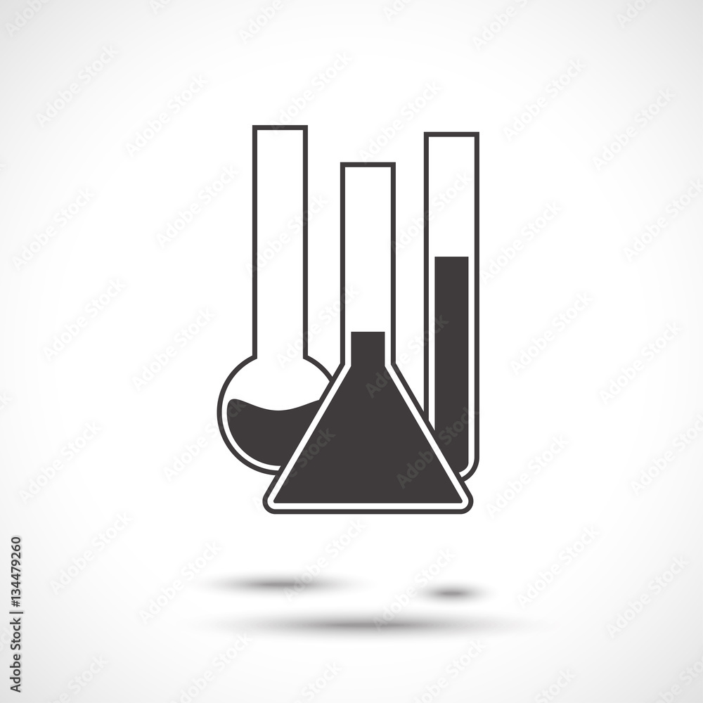 The test-tube icon. Flask and chemical, analysis, chemistry, laboratory ...