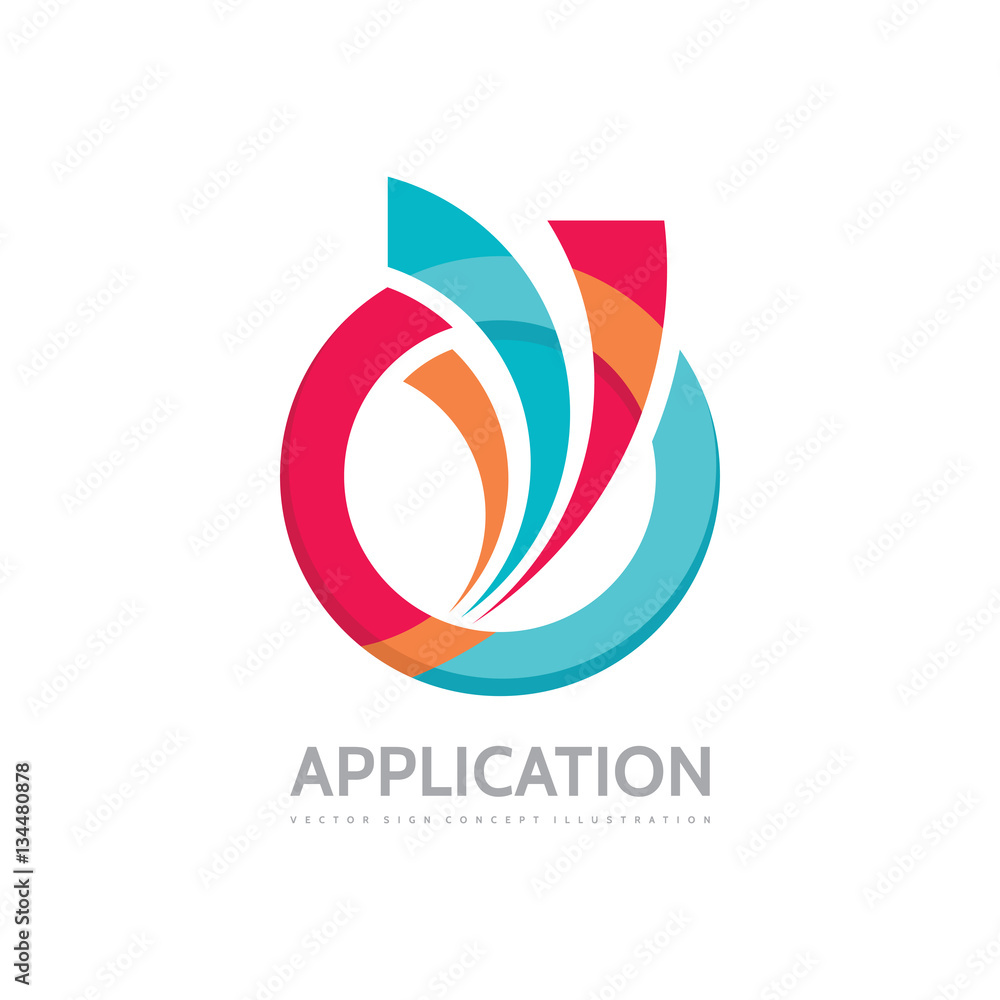 Application - vector business logo concept illustration. Colored ring ...