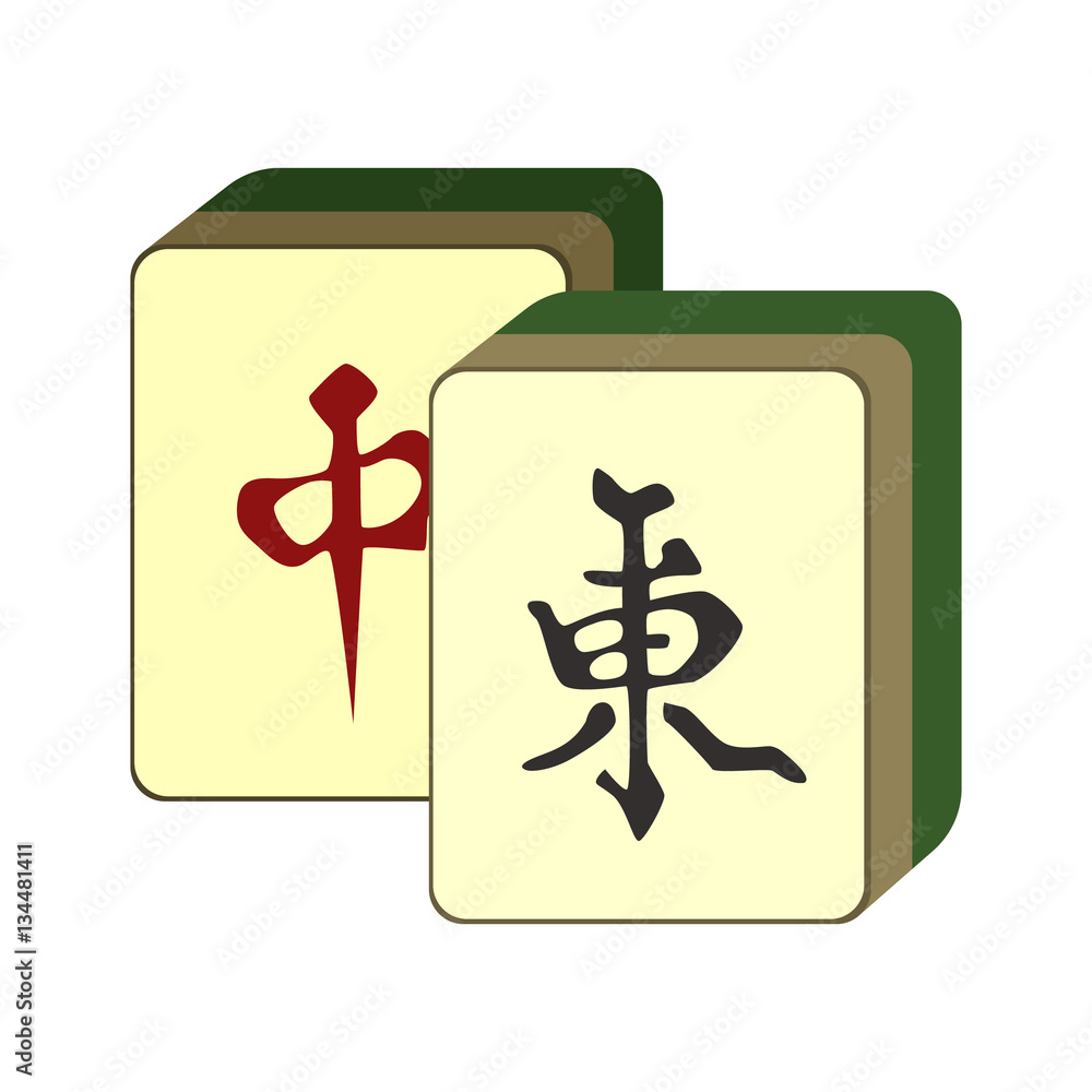 Mahjong flat icon Stock Vector | Adobe Stock